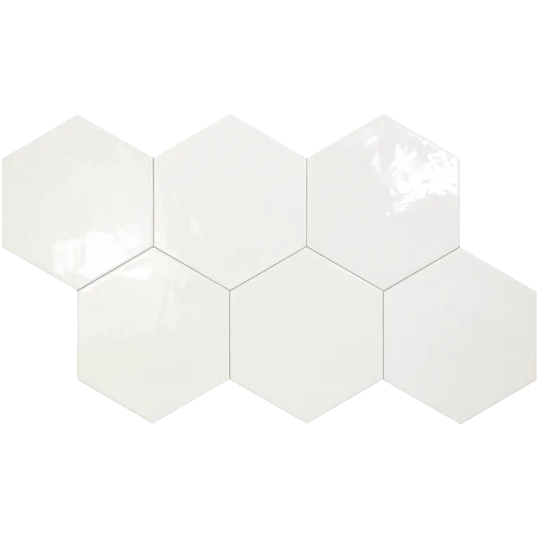 Arizona Tile - Spark Series - 6" x 7" Ceramic Hex Tile - Glossy White ...