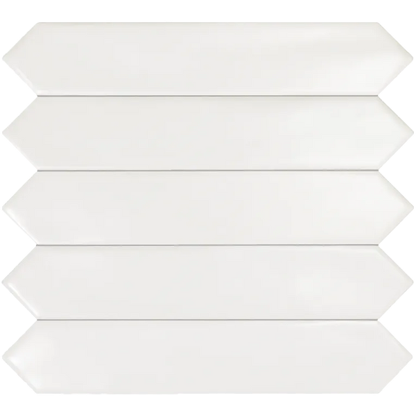Arizona Tile - Spark Series - 2" x 10" Ceramic Picket Tile - Matte Whi ...