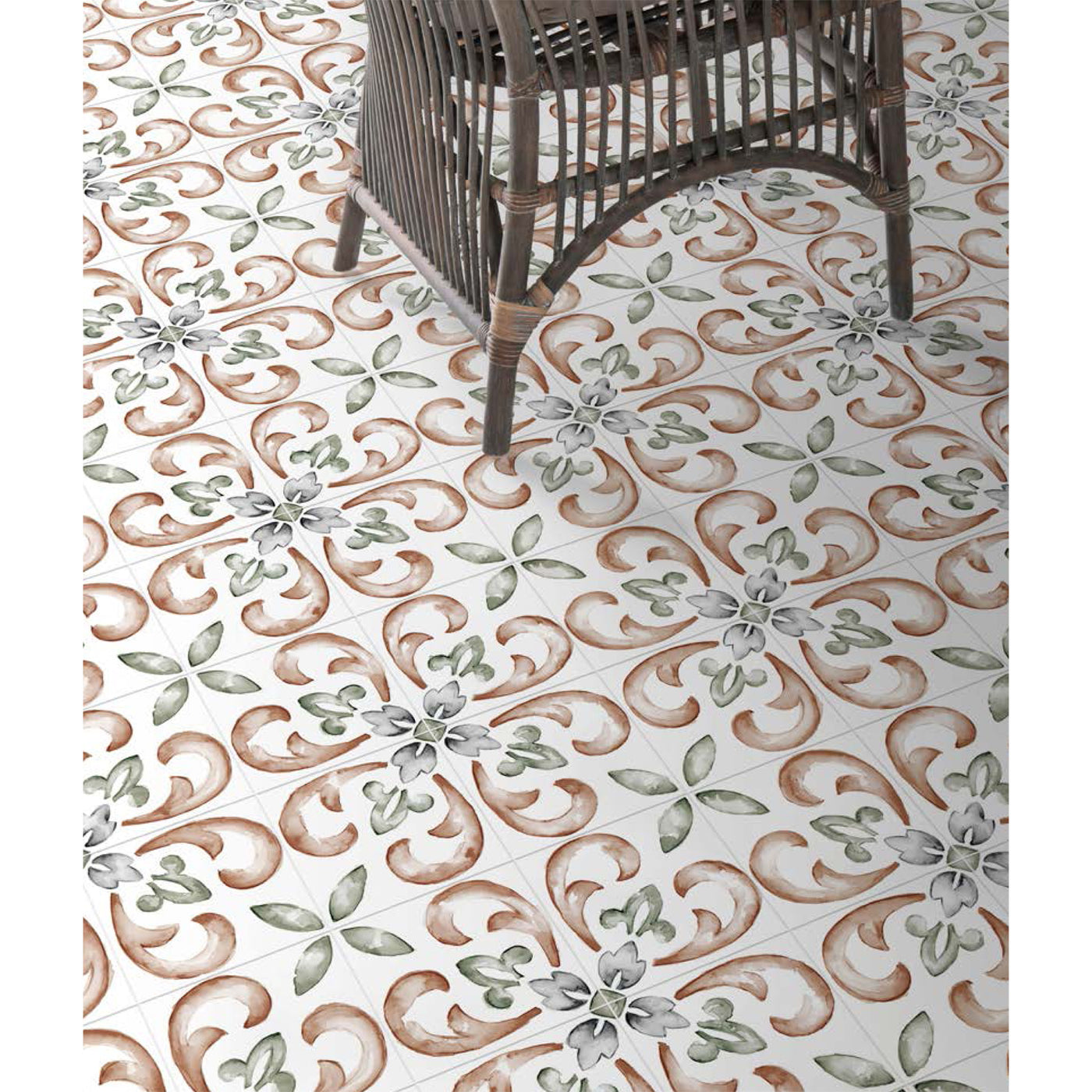 Topcu - Saint Germain 6 in. x 6 in. Glazed Porcelain Tile - Flore Chau ...