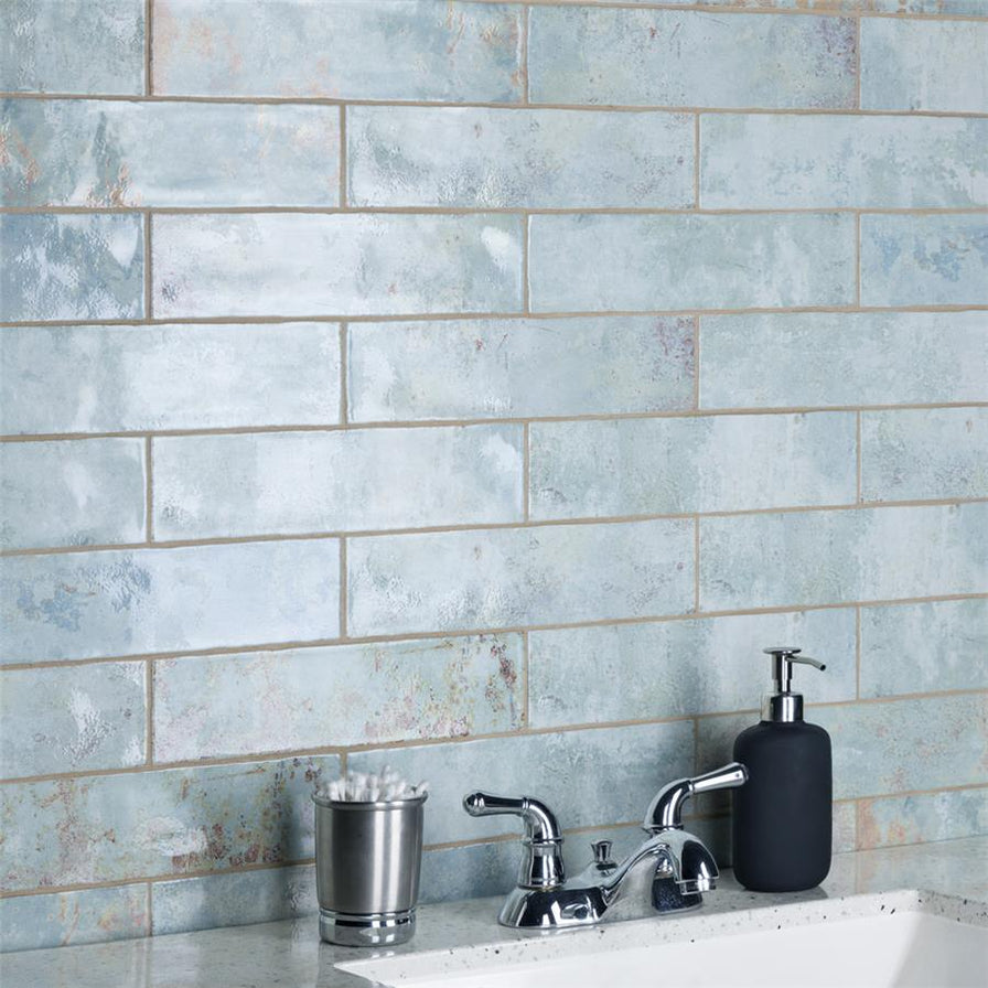 SomerTile - Biarritz 3" x 12" Ceramic Wall Tile - Blue — Floorzz