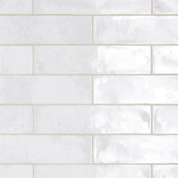 SomerTile - Biarritz 3" x 12" Ceramic Wall Tile - White - Floorzz
