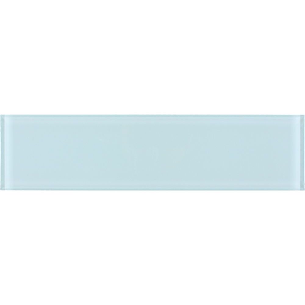 Elysium - Lucy Turquoise Glossy 4 in. x 16 in. Glass Mosaic — Floorzz
