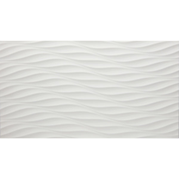 Arizona Tile - 3D Series - 12" x 22" Ceramic Tile - White Twist - Floorzz