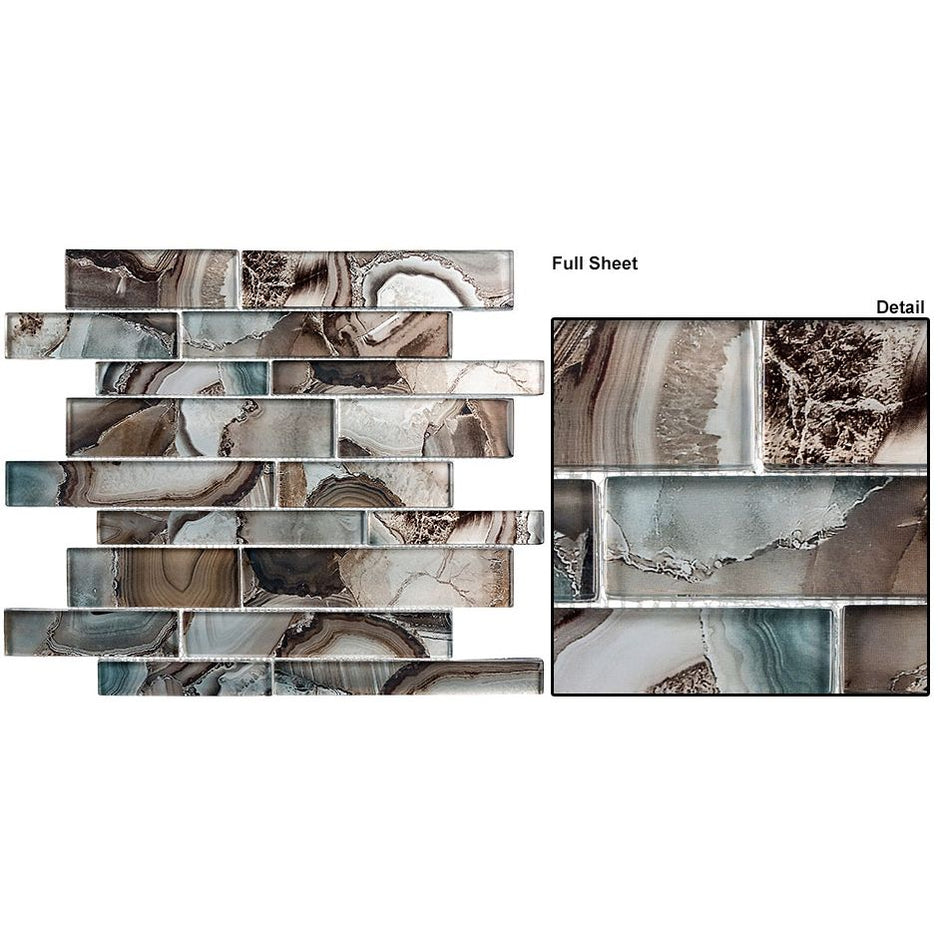 Bellagio - Magical Forest Collection - Glass Random Brick Mosaic - Cha ...