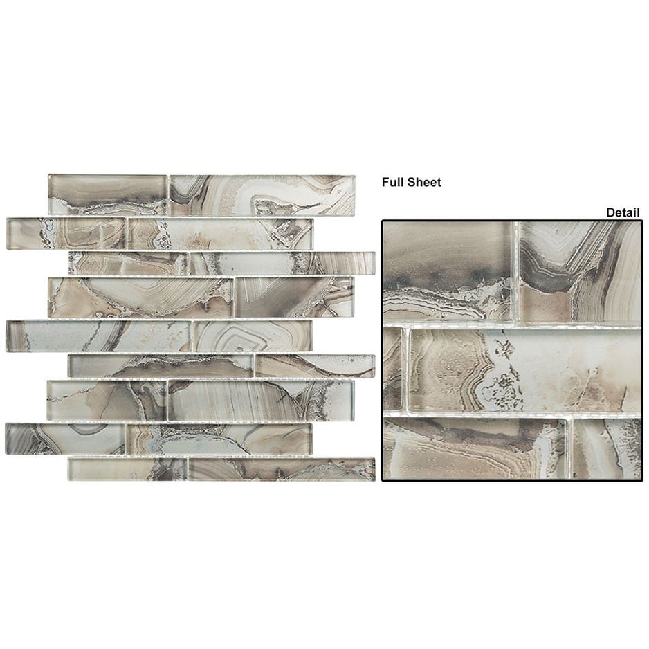Bellagio - Magical Forest Collection - Glass Random Brick Mosaic - Sno ...