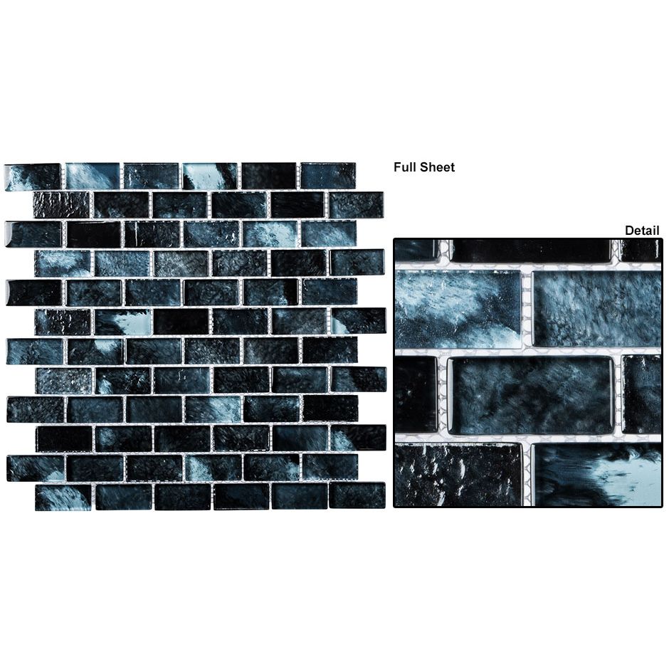 Bellagio - Natural Beauty Collection Glass Brick Mosaic - Lake Garda ...