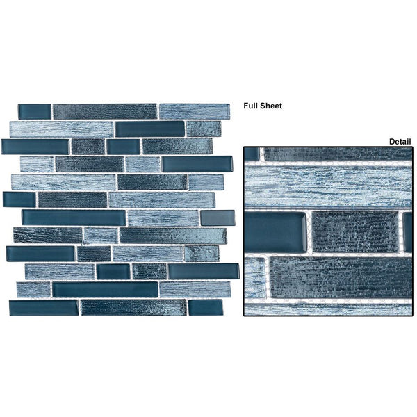 Bellagio - Frost Plaza Collection - Glass Brick Mosaic - Admiral Blue ...