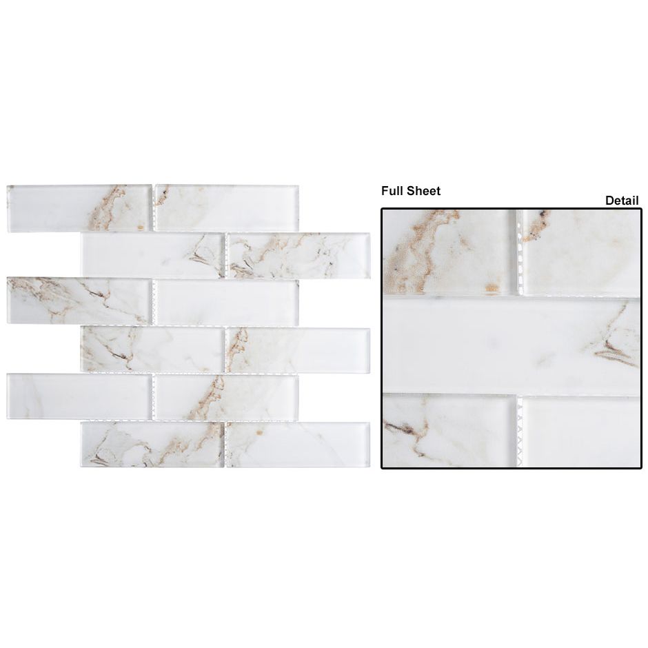 Bellagio - Michelangelo Collection - 2" x 6" Glass Brick Mosaic - Basi ...