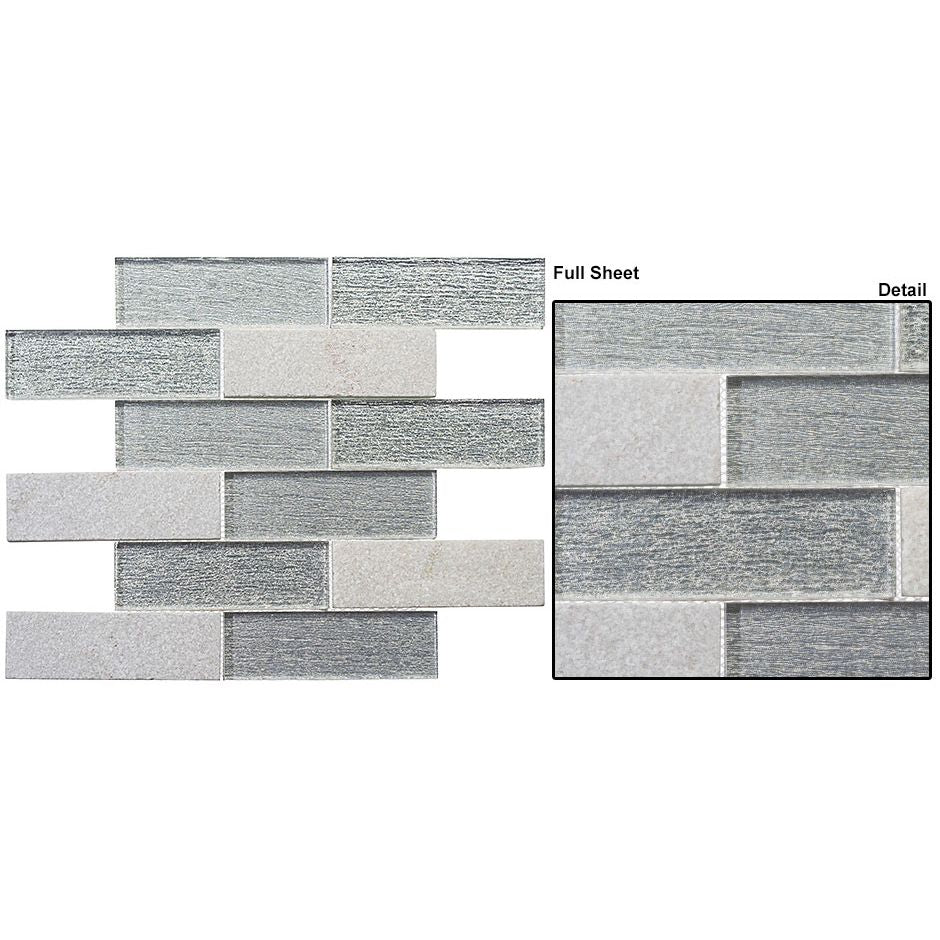 Bellagio - Tanglewood Collection - 2" x 6" Glass Brick Mosaic - Sympho ...